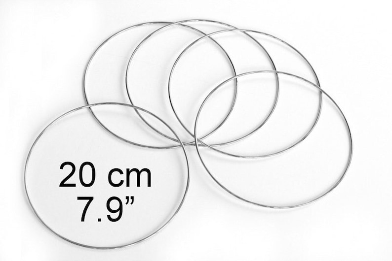 20 Cm (7.9") Macrame Metal Craft Ring Hoop- PACK of 1, 5 or 10- SILVER ...