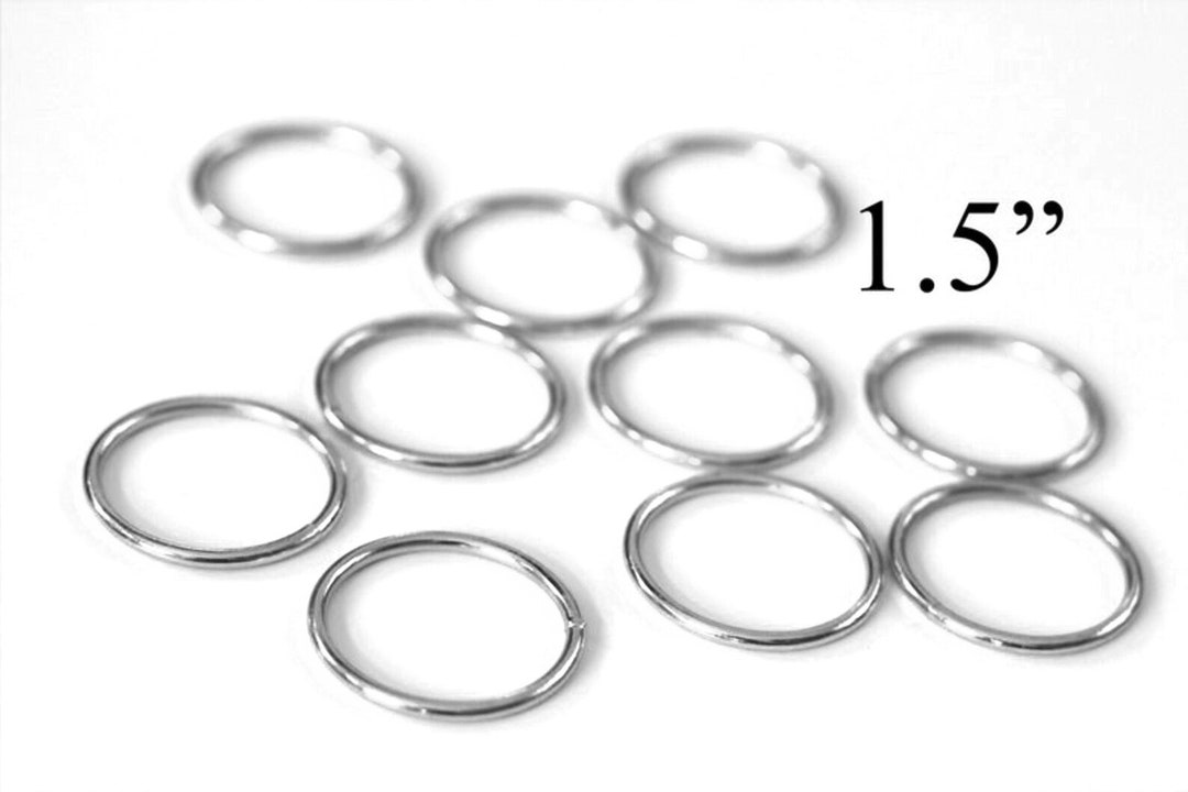 1.5" (4 Cm) Macrame Metal Craft Ring Hoop- PACK of 5, 10 or 25- SILVER ...