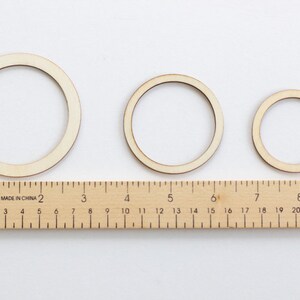 Flat Wood Rings- MULTIPLE SIZES- Unfinished Natural Round Wooden Circle ...