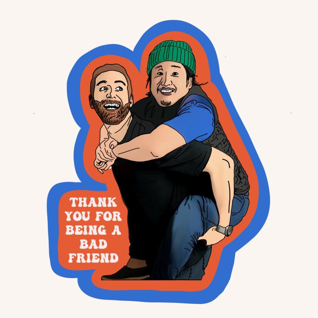Bad Friends Podcast Bobby Lee Andrew Santino Sticker - Etsy