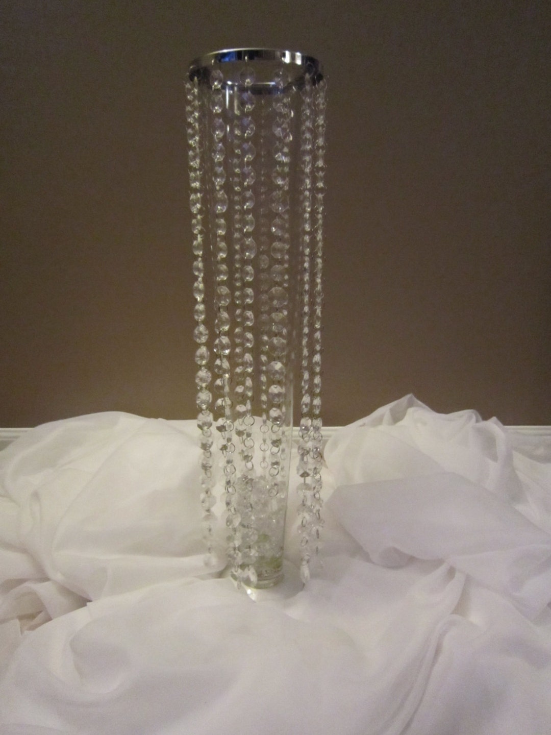 Set of 10 - Crystal Wedding Centerpieces - 22" Long / 5" Ring, Opening ...