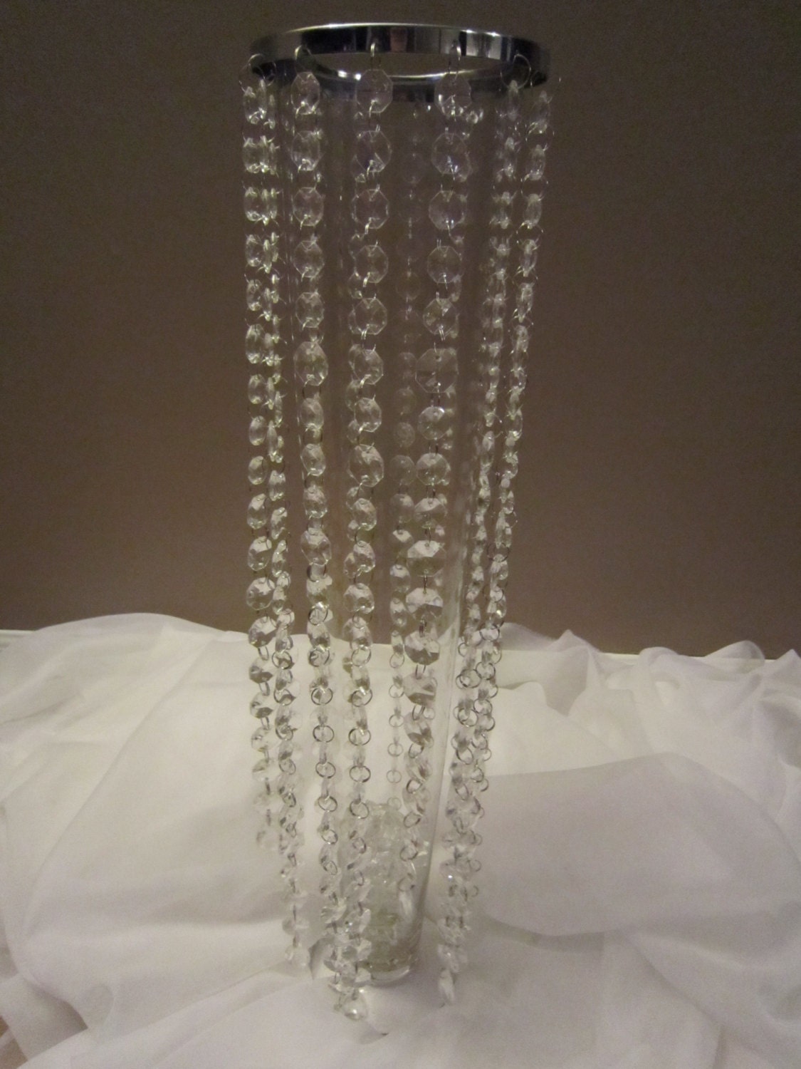 Set of 10 - Crystal Wedding Centerpieces - 22" Long / 5" Ring, Opening ...