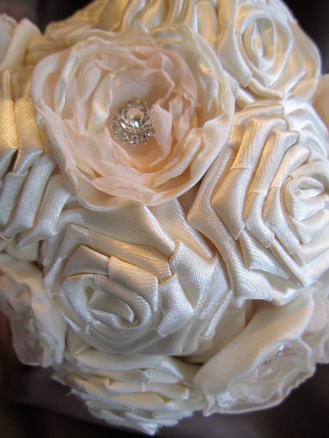 Wedding Bouquet Ivory Fabric Flower Bouquet Bridal Wedding | Etsy