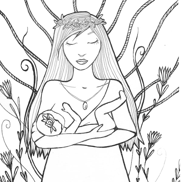 Breastfeeding Coloring - Etsy