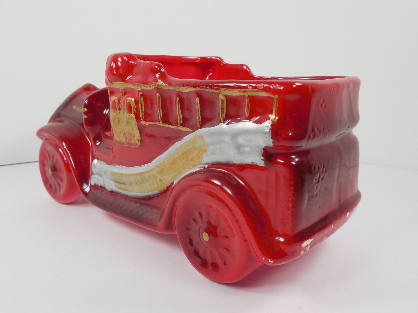 Red Fire Engine Fire Truck Planter Plant Pot Ceramic Fire | Etsy