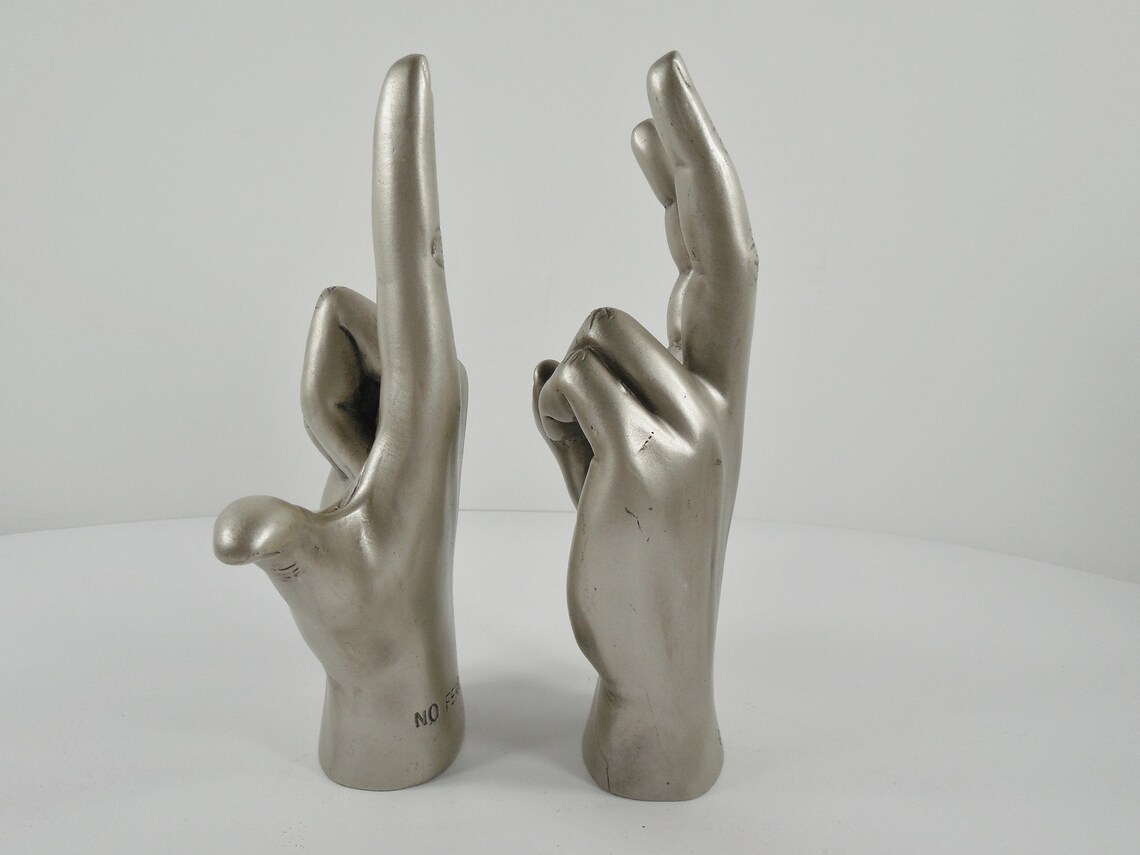 Silver Hand Figurines Sculpture Statue Hand Symbols Symbolic Hand ...
