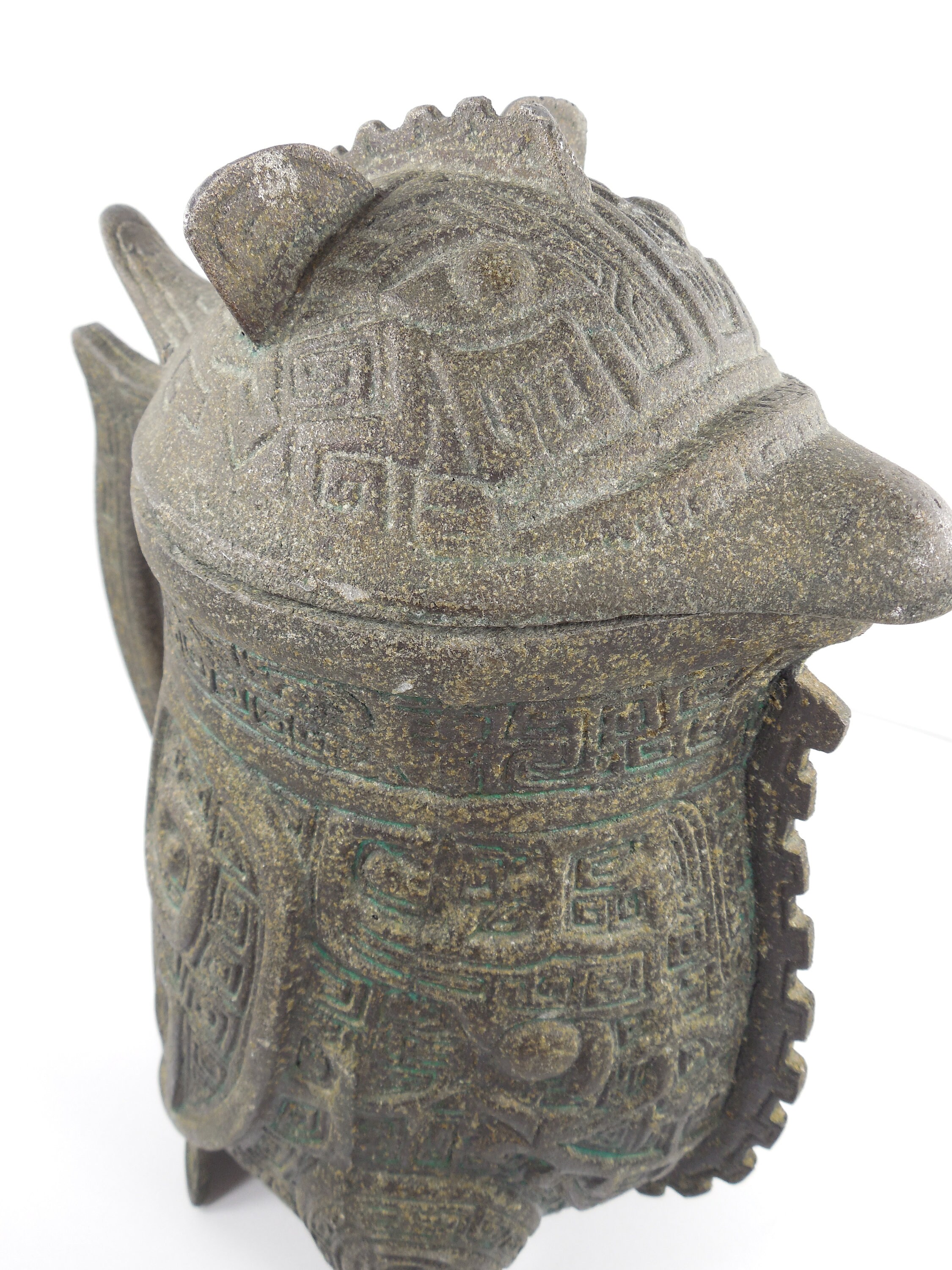 Mid Century Brutalist James Mont Style Pitcher Cast Metal Asian Mayan ...