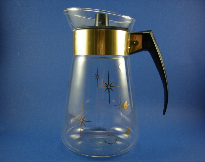 Vintage Corning Ware / Corningware Glass Carafe / Coffee Pot, Gold ...