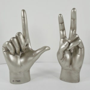 Silver Hand Figurines Sculpture Statue Hand Symbols Symbolic Hand ...