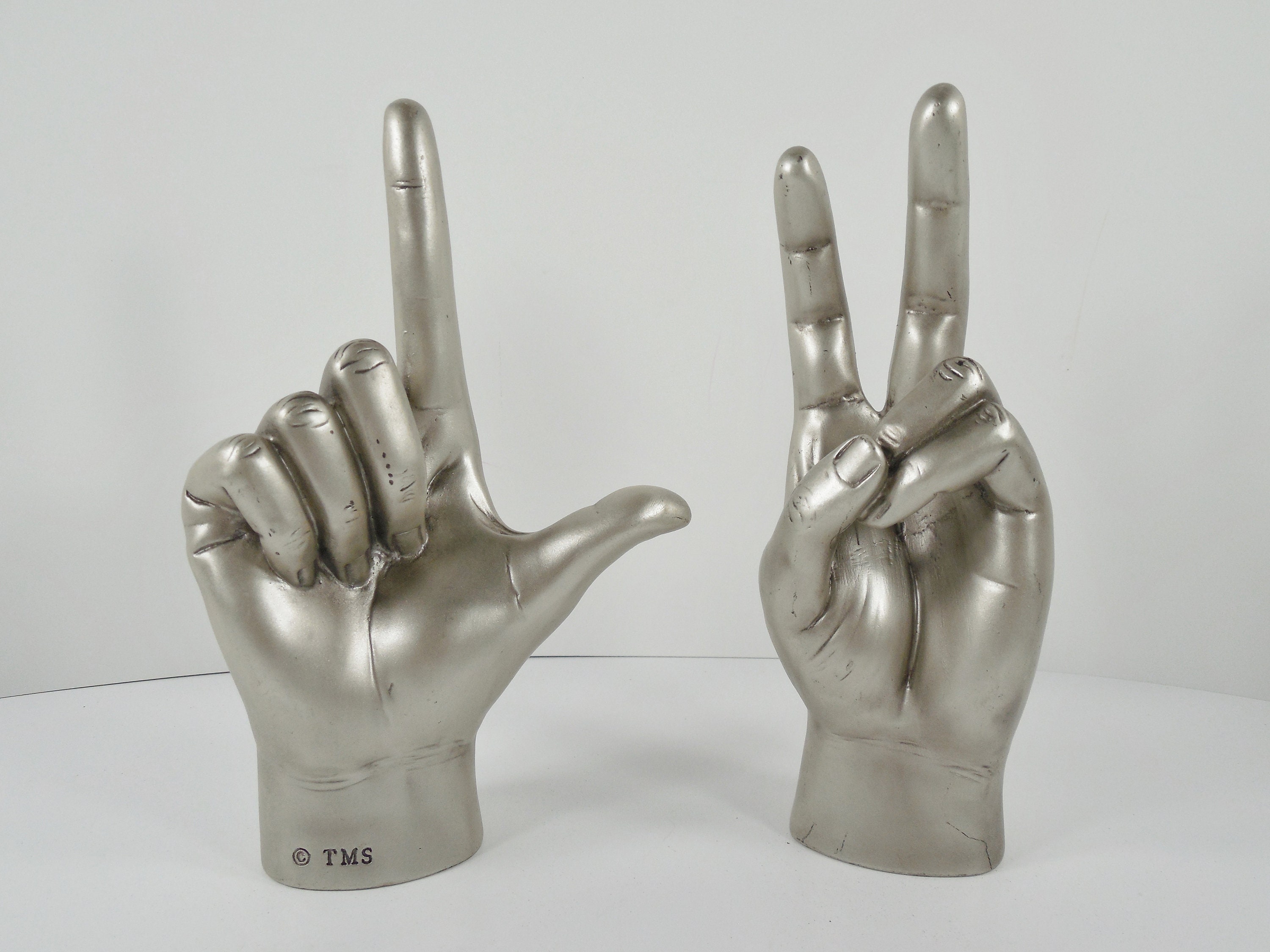 Silver Hand Figurines Sculpture Statue Hand Symbols Symbolic Hand ...