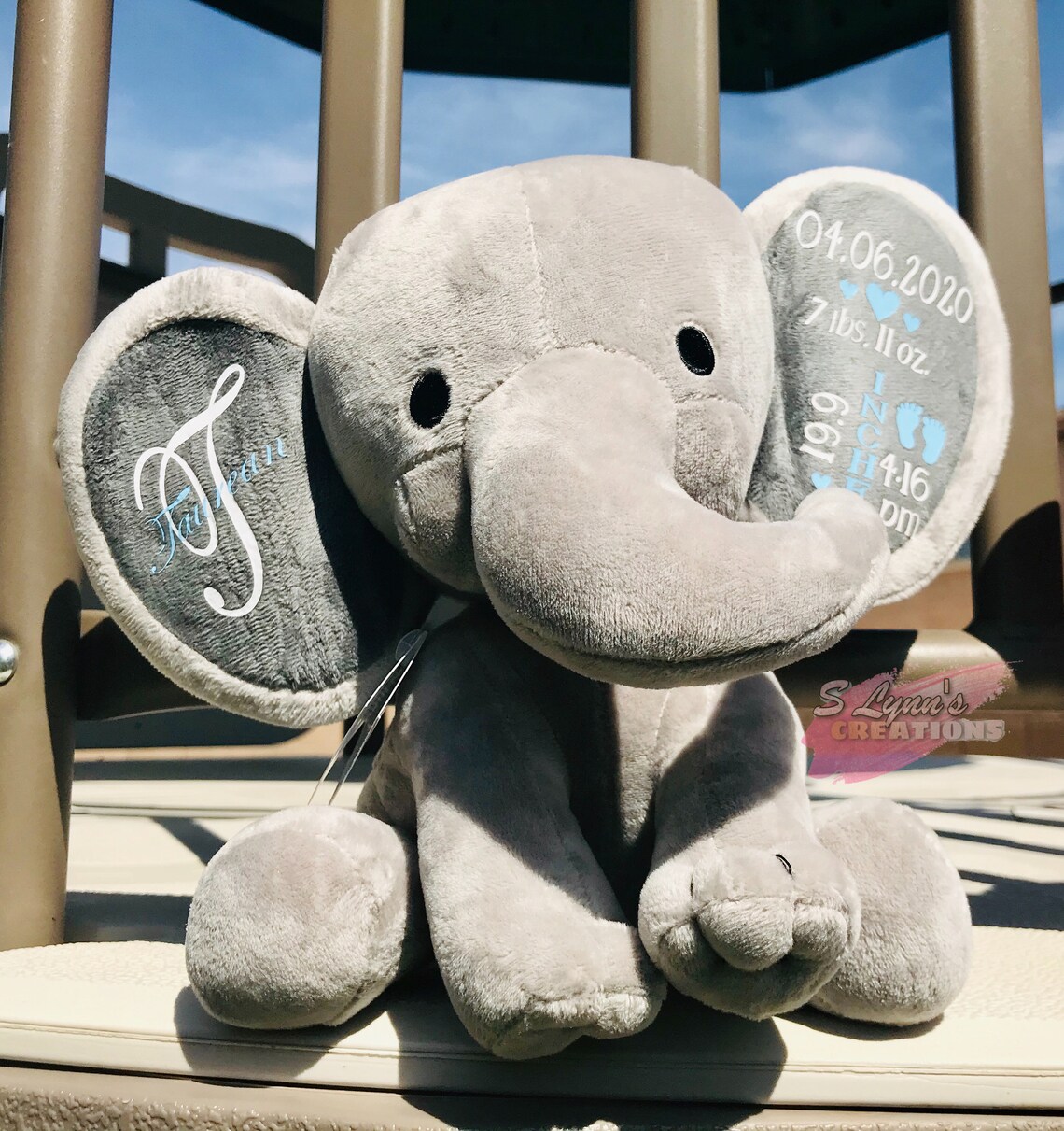 Personalized Elephant, Baby Shower Gift, Newborn Gift, Birth ...