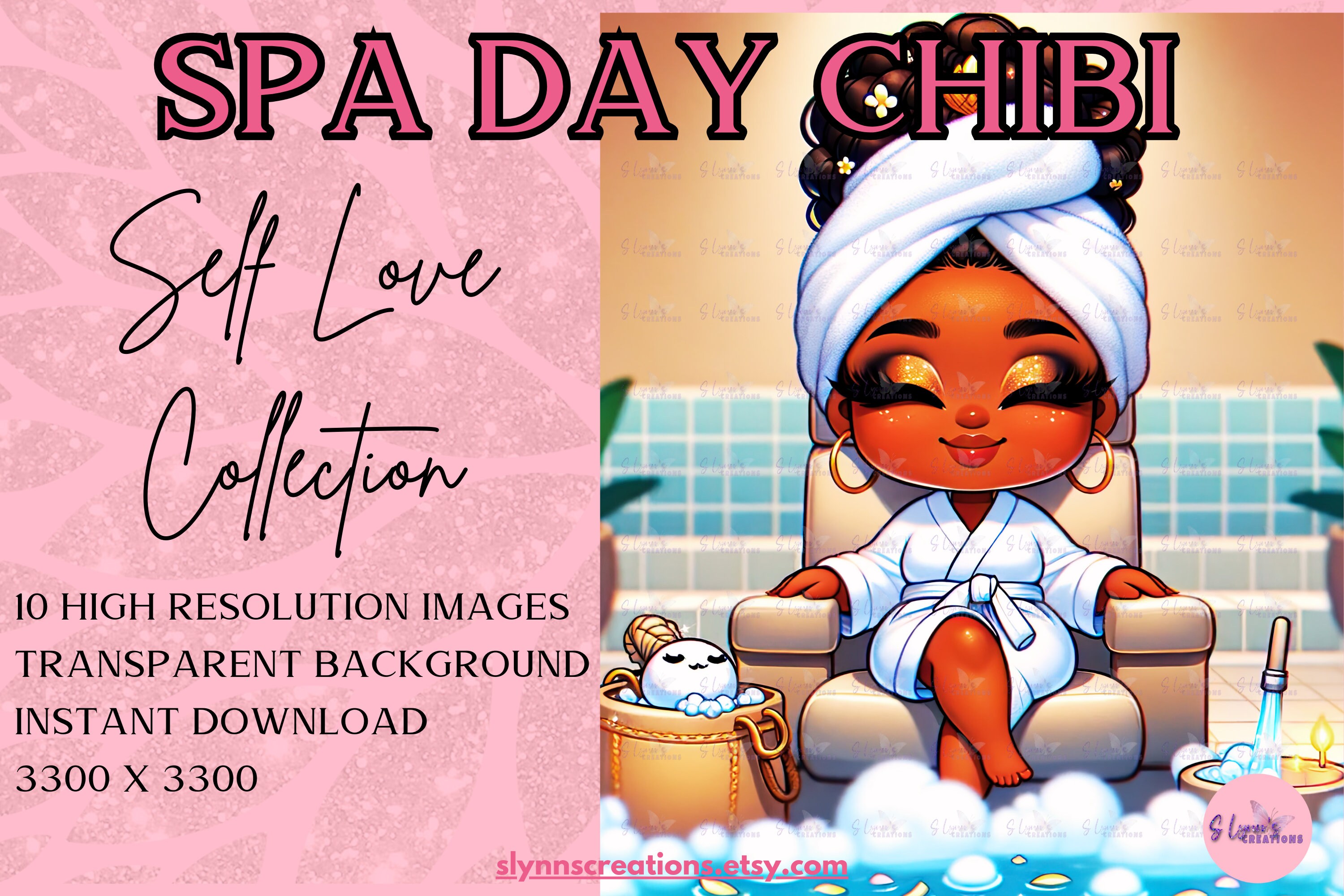 Spa Day Chibi Girls Clip Art Bundle 1 | Unique Digital Clipart ...