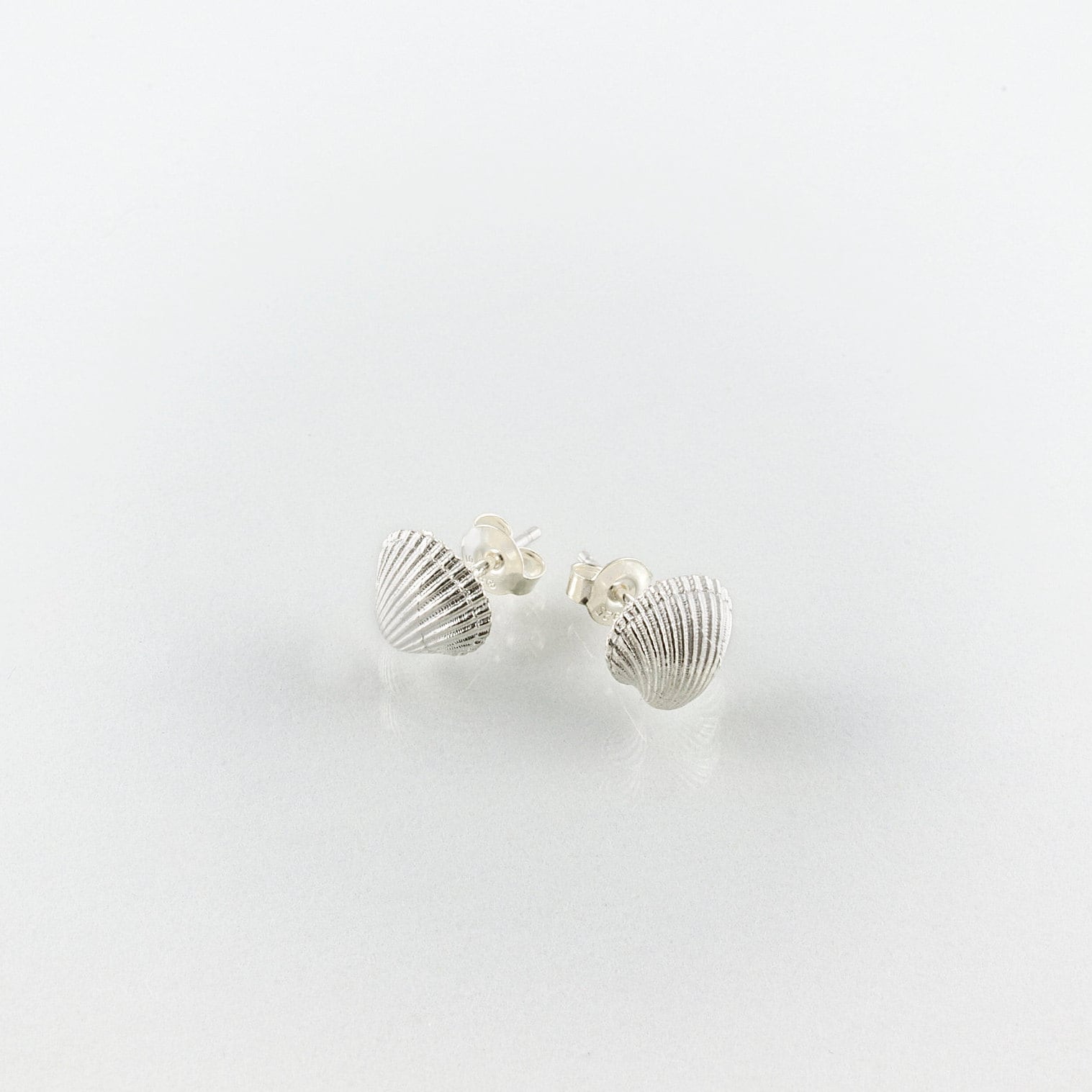 COCKLE SHELL Stud Earrings | Solid Sterling Silver | Handmade - Etsy