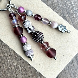 Gemstone Purse Charm - Beaded Bag Charm, Artisan Charm Clips, Beaded Charm for Purses, Bags ...