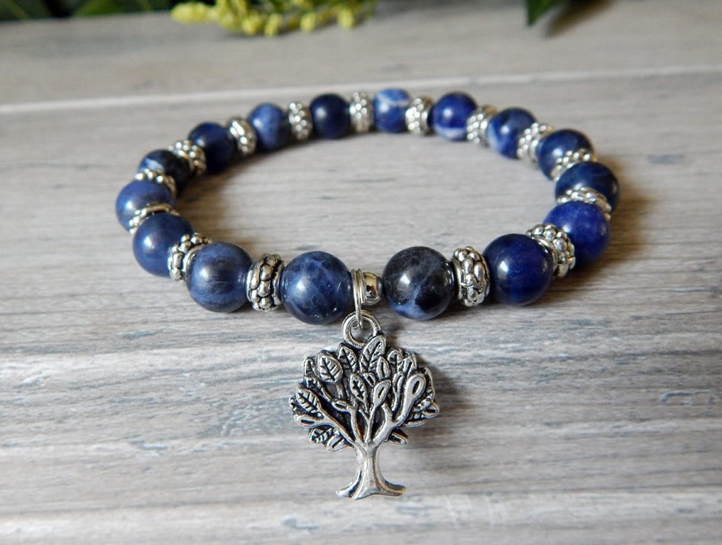 Tree of Life Bracelet - Nature Inspired Jewelry - Blue Gemstone ...