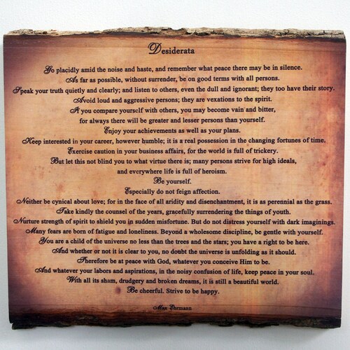 Desiderata Poem on Rustic Wooden Plaque Wood Sign With - Etsy