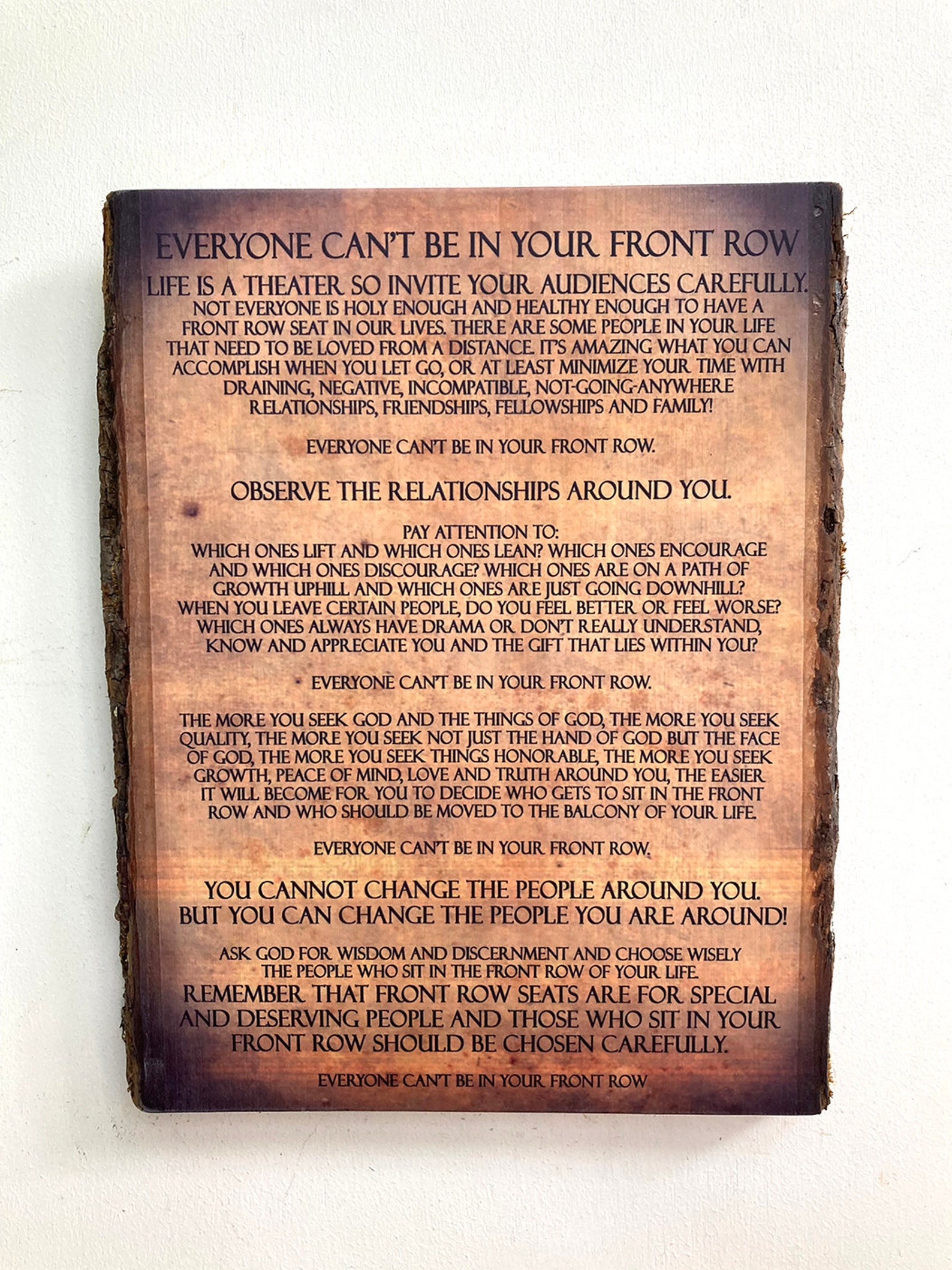 Everyone Can't Be in Your Front Row Inspirational Quote - Etsy