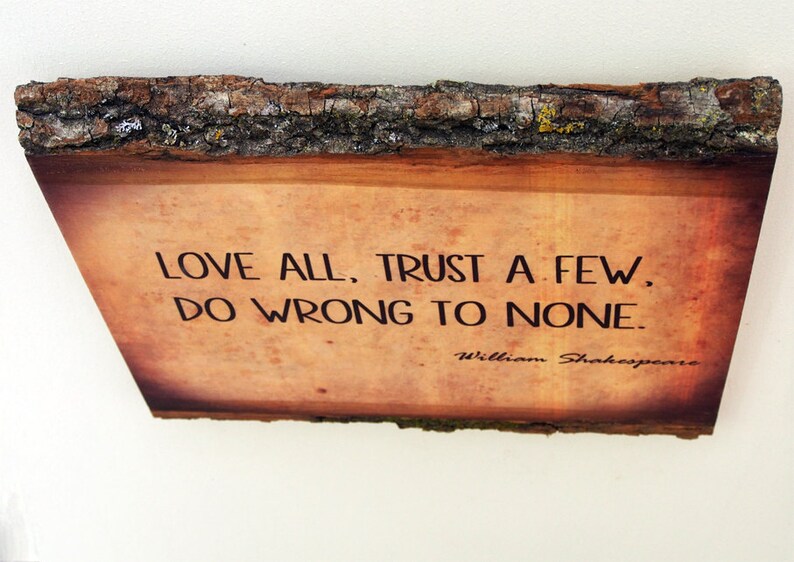 Rustic Wooden Sign With Shakespeare Quote Inspirational | Etsy