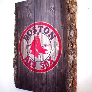 Boston Red Sox Handmade Wood Sign Rustic Wooden Plaque With Boston Red ...