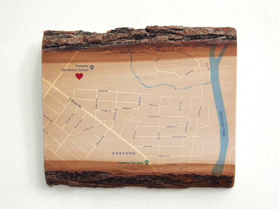 Custom Map on Rustic Wood Your Location Map Printed on Wood | Etsy