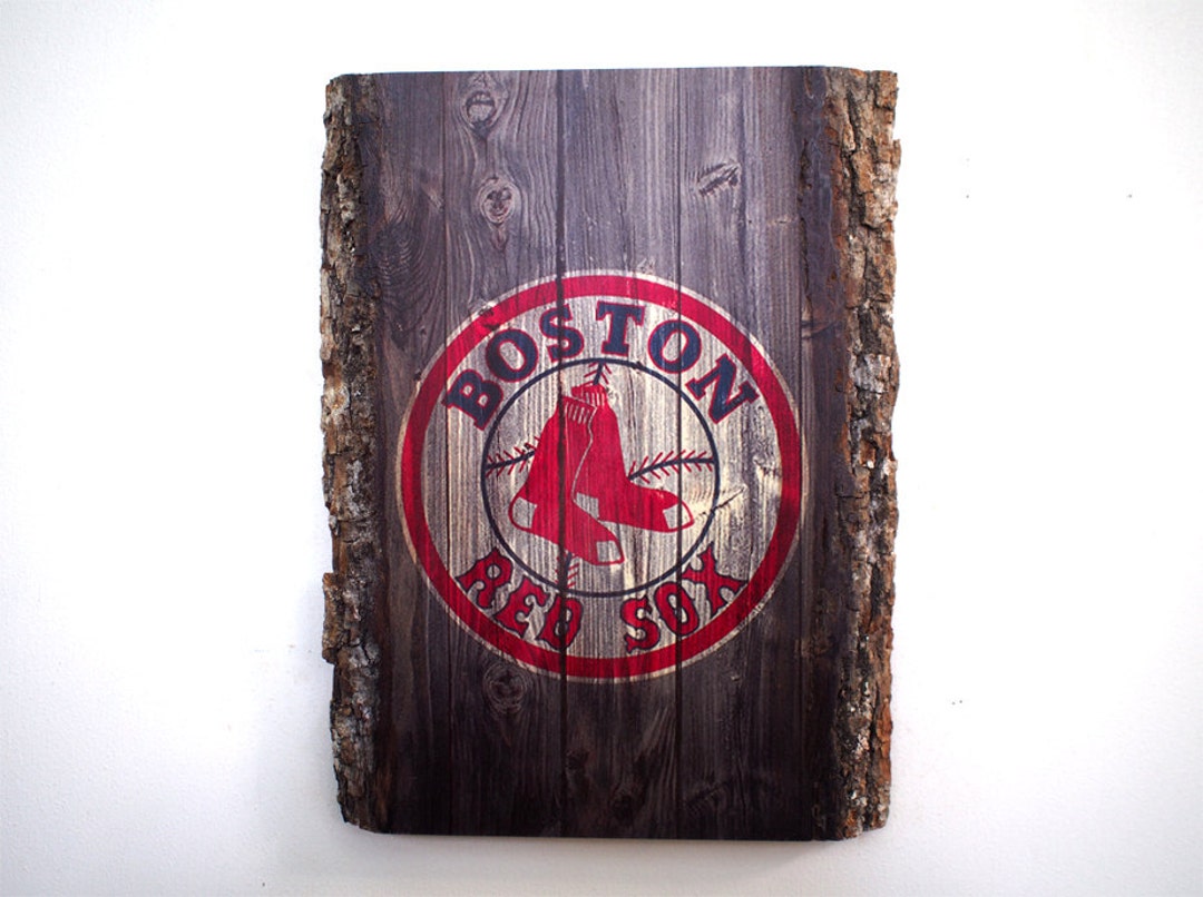 Boston Red Sox Handmade Wood Sign Rustic Wooden Plaque With Boston Red ...