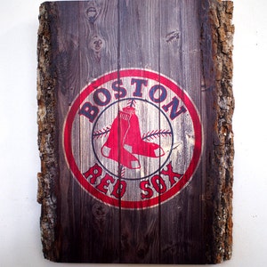 Boston Red Sox Handmade Wood Sign Rustic Wooden Plaque With Boston Red ...