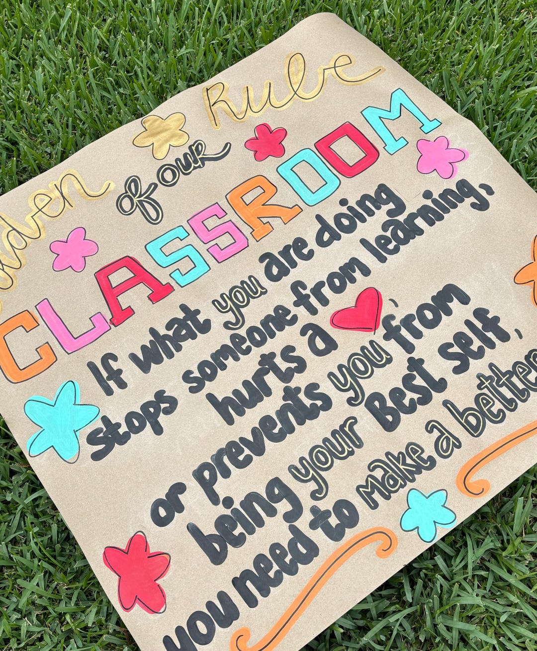 Hand Painted Classroom Banner - Classroom Decor - Teacher Accessories ...