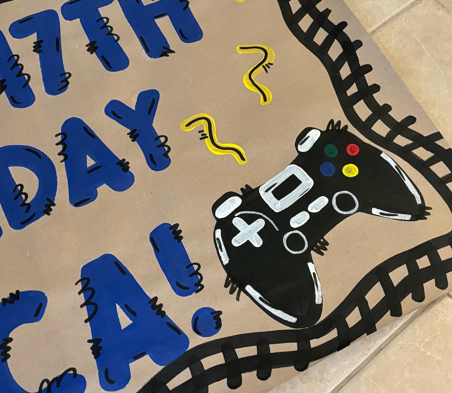 Boys Birthday Banner, Boys Birthday Banner Painted, Boys Birthday Gift ...