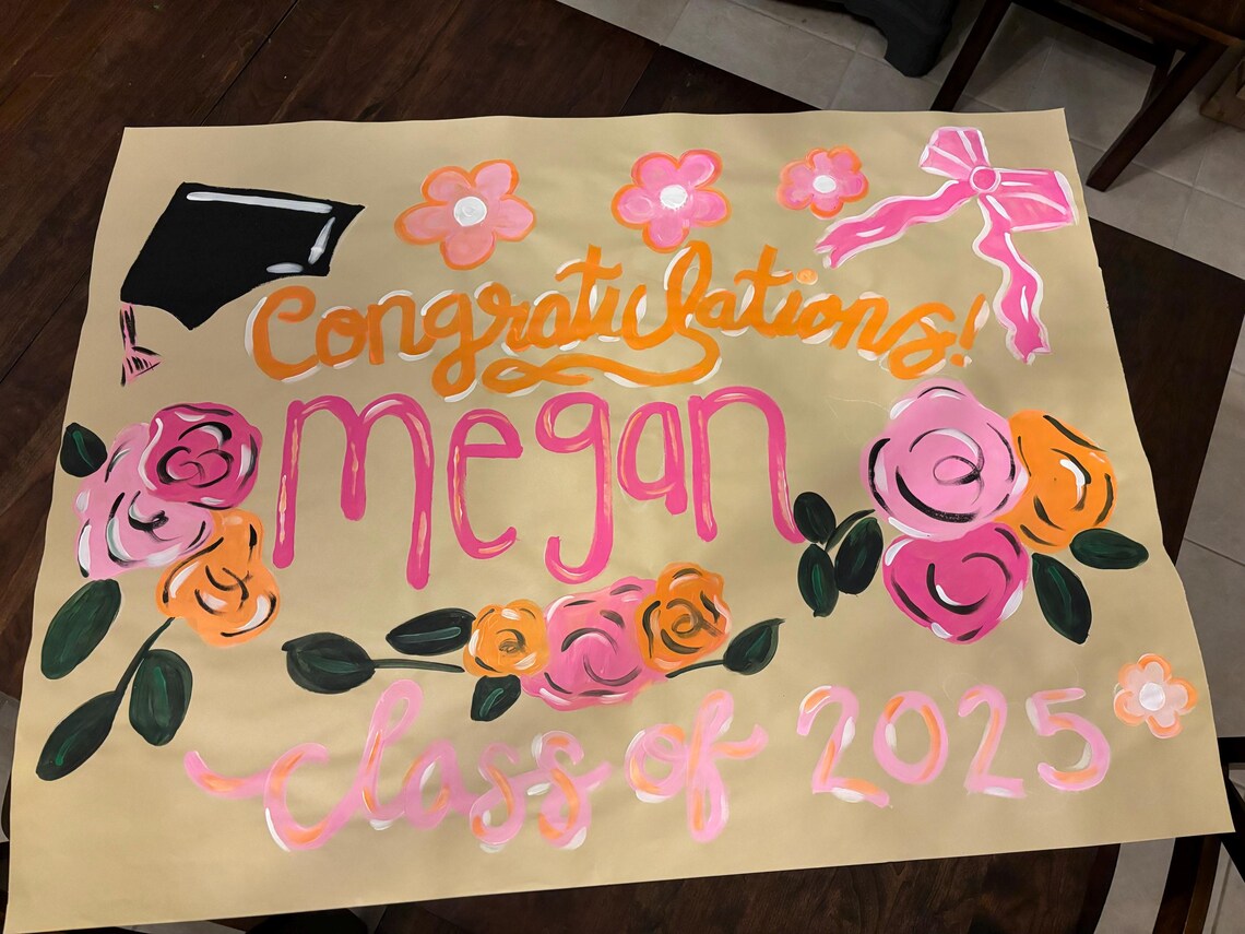 Graduation Banner, Kraft Paper Banner, Butcher Sign, Birthday Banner ...