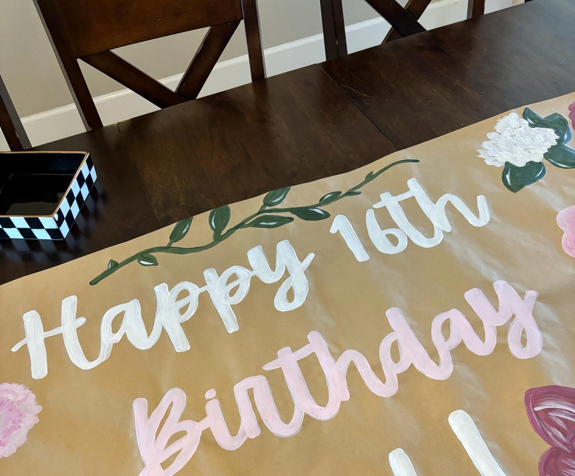 Kraft Paper Banner, Sweet 16, 16th Birthday, Birthday Banner, Banner ...