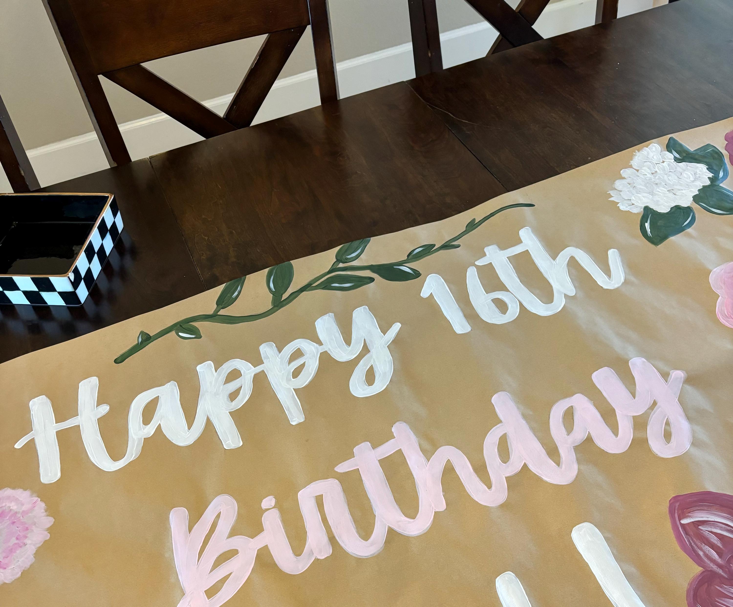 Kraft Paper Banner, Sweet 16, 16th Birthday, Birthday Banner, Banner ...
