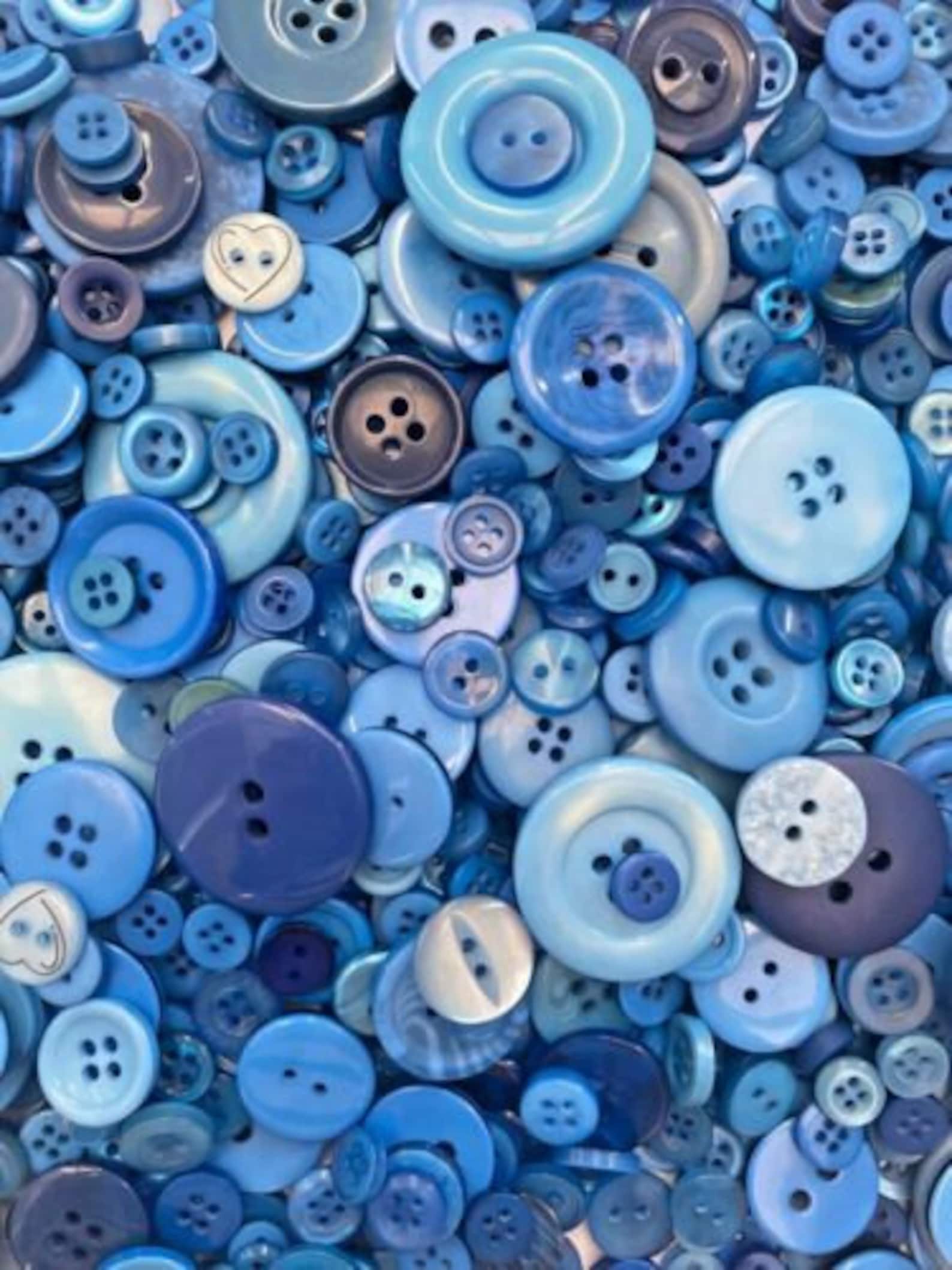 100g Blue Buttons Many Shapes Sizes Colours Styles and - Etsy