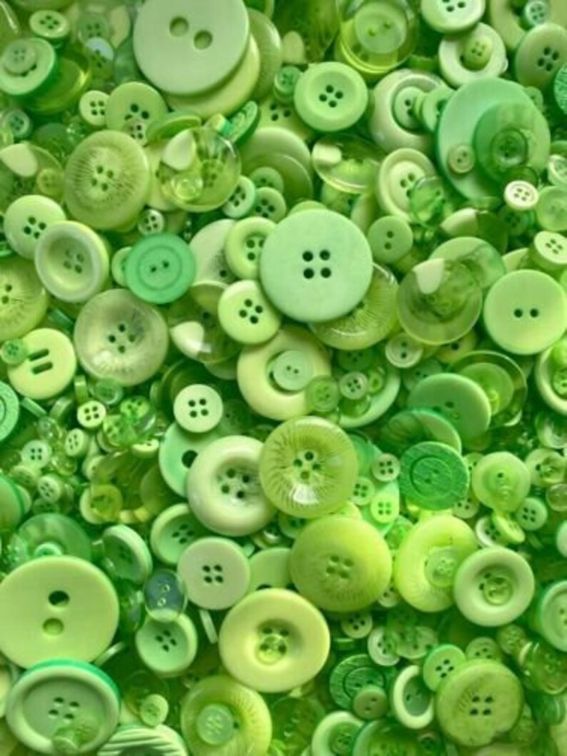 500g Green Buttons Many Shapes Sizes Colours Styles and - Etsy