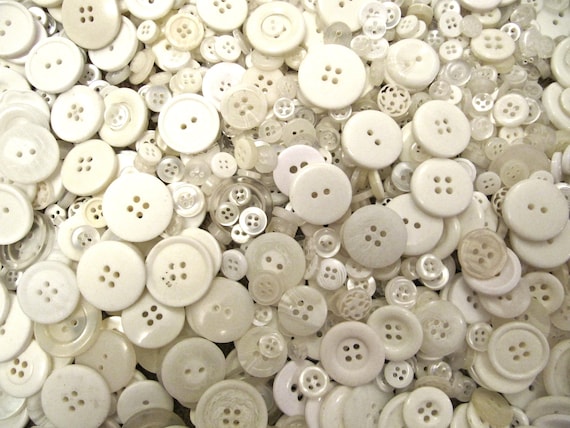 100g White Buttons Many Shapes Sizes Colours Styles and - Etsy