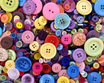 100g White Buttons, Many Shapes, Sizes, Colours, Styles and Designs in ...