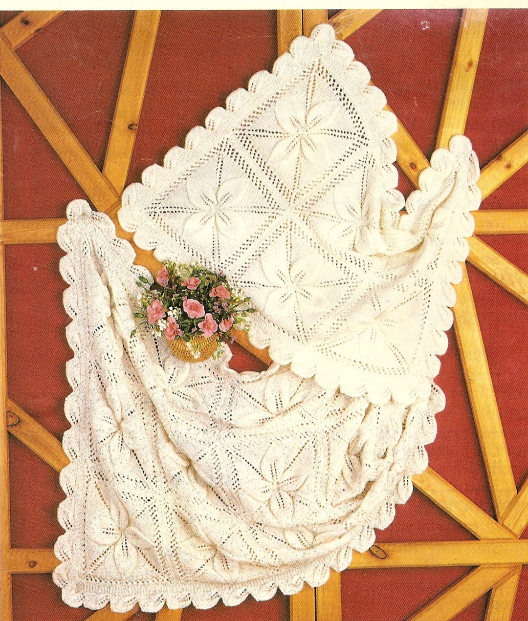 PDF Knitting Pattern, Pram & Cot Cover, Flower Pattern, DK, Instant ...