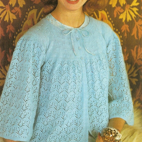 PDF Vintage Knitting Pattern Womens Bed Jacket 3 or 4 Ply - Etsy