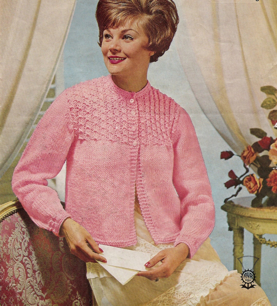 PDF Knitting Pattern, Women’s Bed Jacket, 34-36”, 38-40”, DK, Instant ...