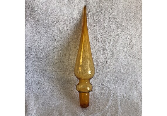 Transparent Amber Glass Spire Stopper Attributed to Blenko. - Etsy