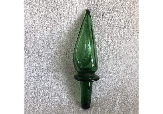 Transparent Green Blown Glass Spear Tip Shaped Stopper - Etsy