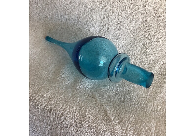 Transparent Blue Glass Spire Stopper Attributed to Blenko. - Etsy