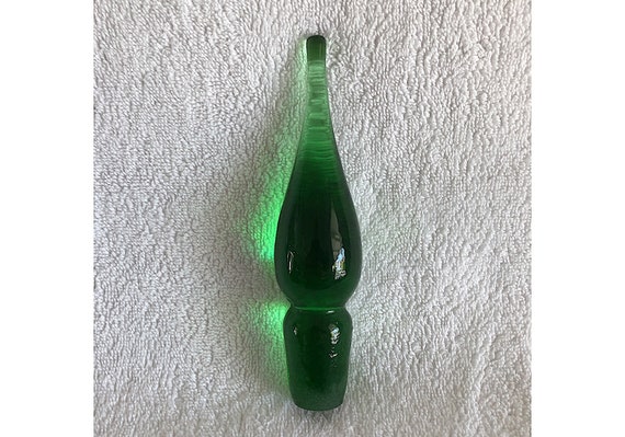Mini Transparent Green Glass Stopper Attributed to Blenko. - Etsy