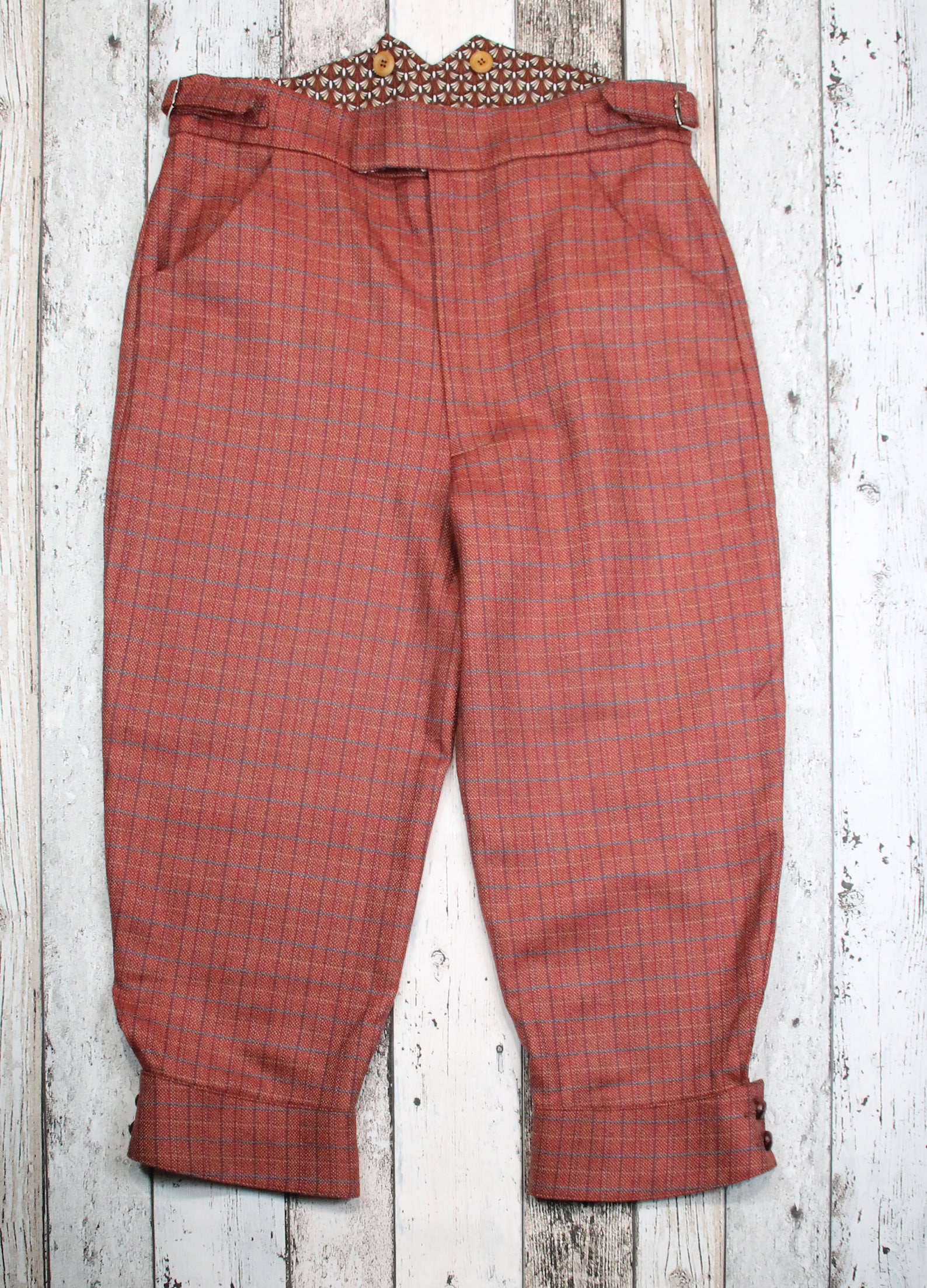 Ladies Knickerbockers – Red Check Wool Tweed Cycling Breeches, Vintage ...