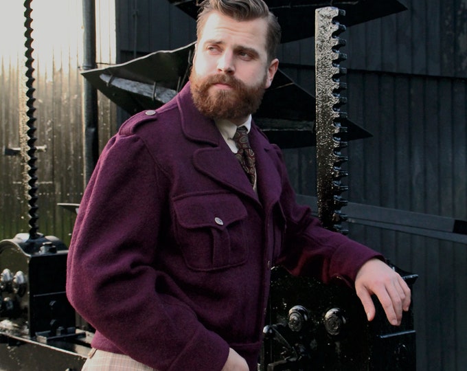 1940's Ike Jacket Vintage Reproduction in Burgundy Wool - Etsy