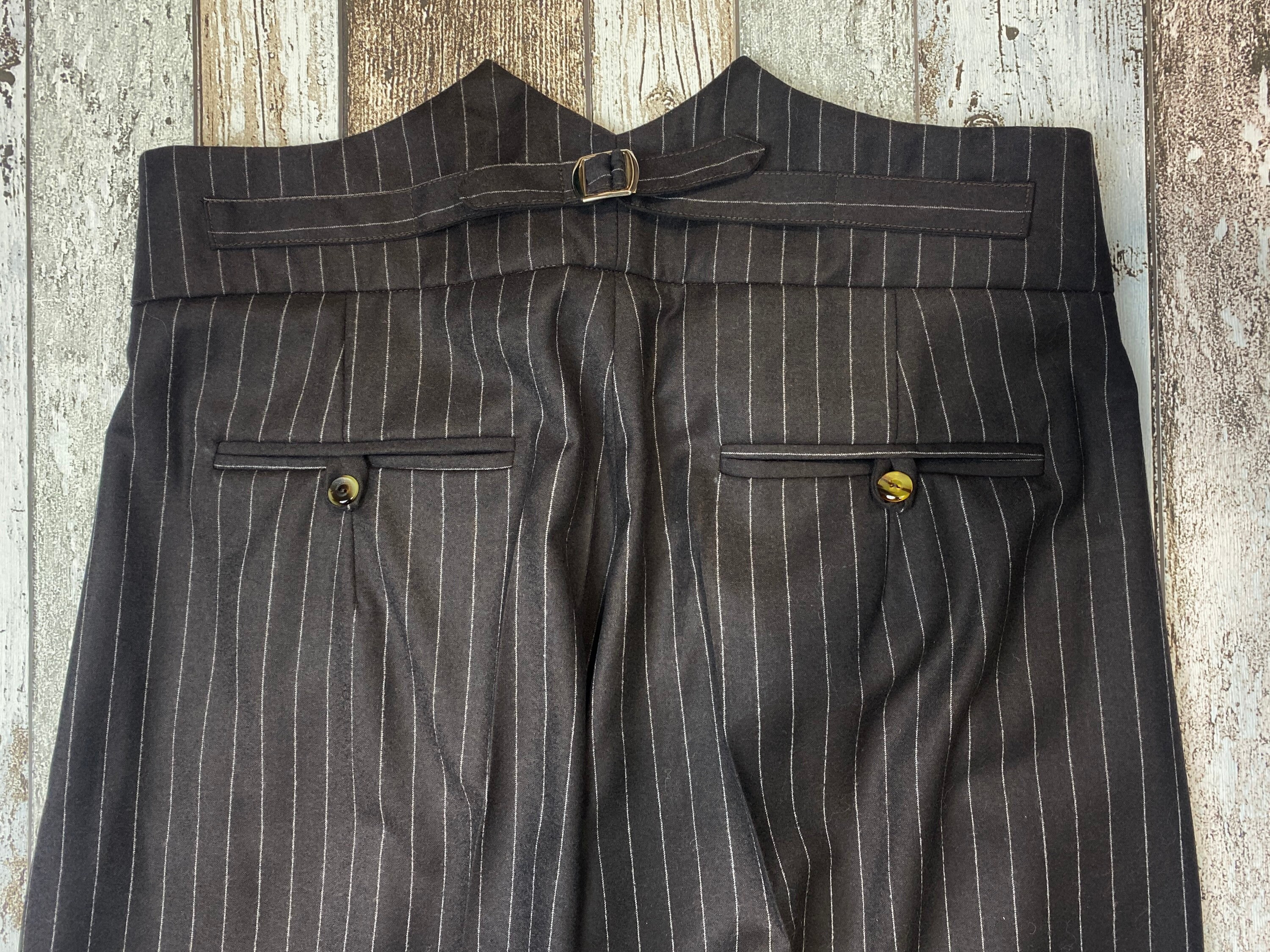 1940s 1930s Mens Vintage Repro Trousers Brown Wool Pin Stripe - Etsy UK