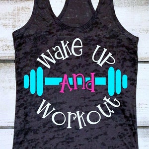 Womens Workout Tank Tops Wake up and Workout Cute Fitness Apparel ...