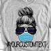 Custom Thin Blue Line Police Face Mask Shirt Messy Bun Hair | Etsy