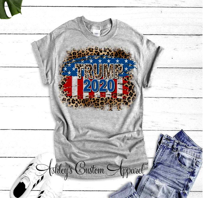 Trump 2020 Leopard Print American Flag Cute Trump Shirts for | Etsy