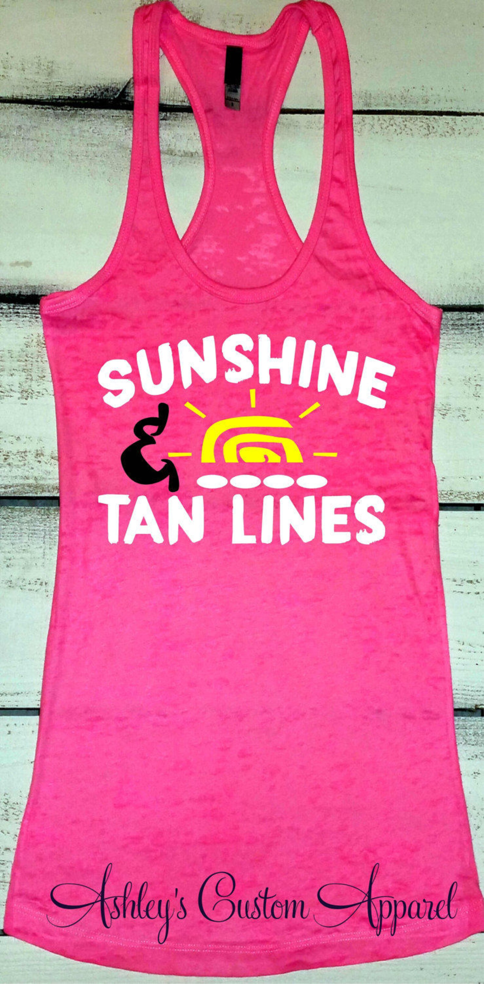 Summer Tops Sunshine and Tan Lines Beach Tank Top Vacation | Etsy