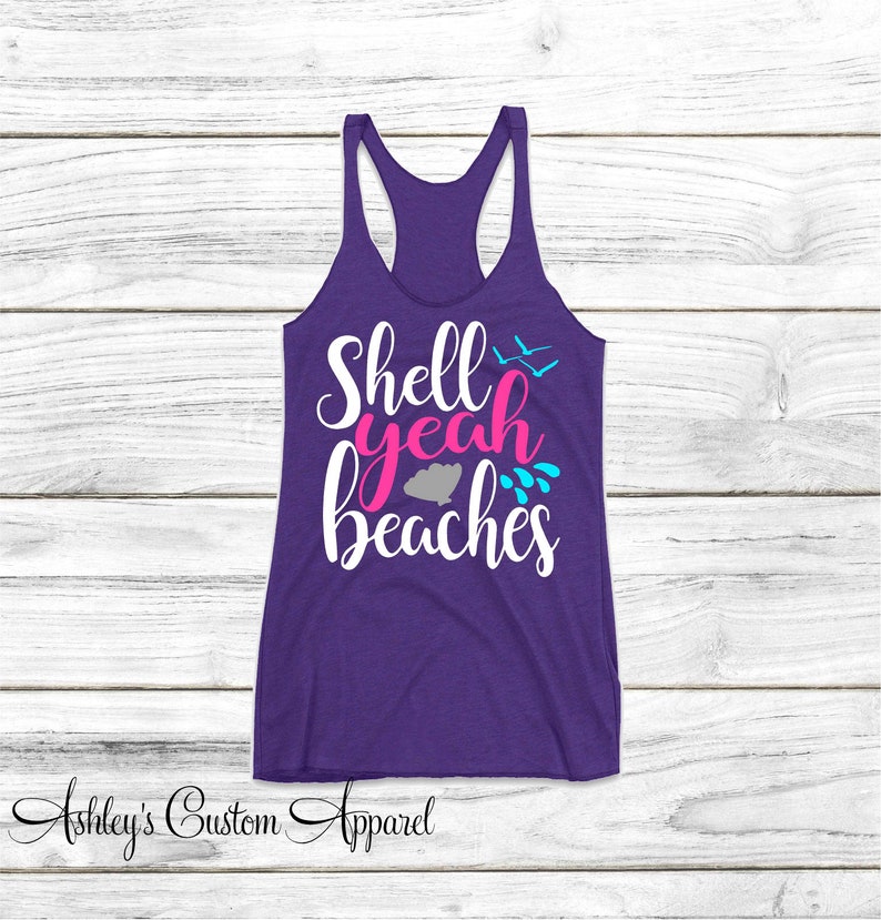 Shell Yeah Beaches Cute Beach Shirts For Women Girls Trip | Etsy